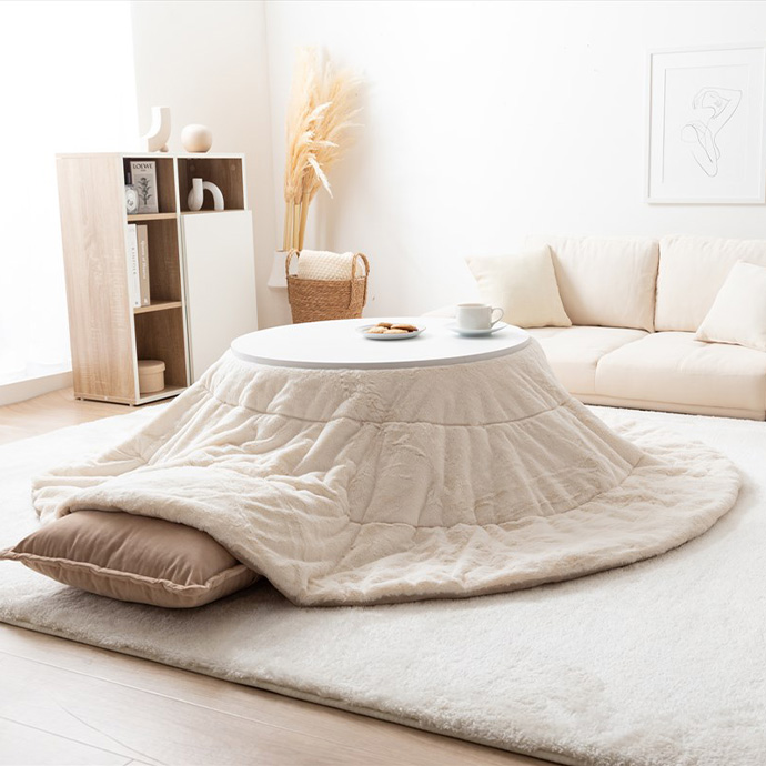 こたつテーブル こたつ布団 天板68cm 円形 こたつ＆掛け布団2点セット